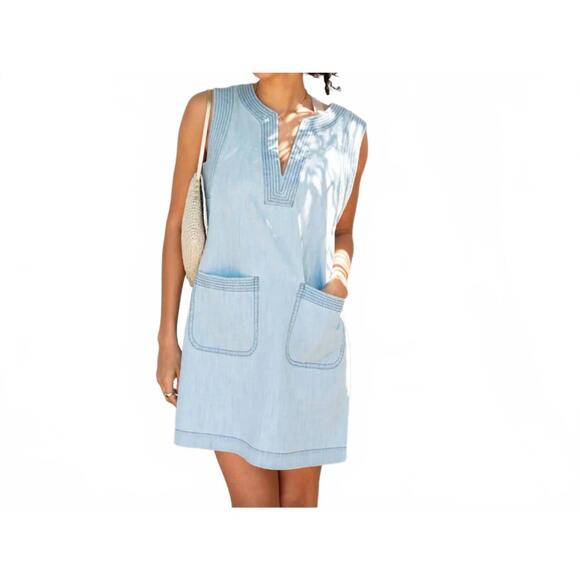 Mersea | Dresses | New Mersea Kitt Mini Dress In Tencel Blue | Poshmark